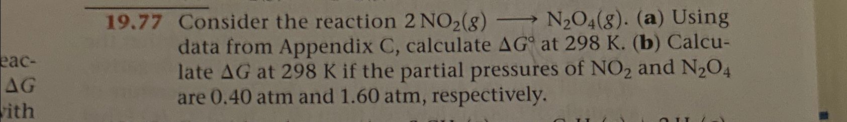 Solved 19.77 ﻿Consider the reaction | Chegg.com