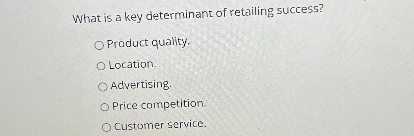 Solved What is a key determinant of retailing | Chegg.com