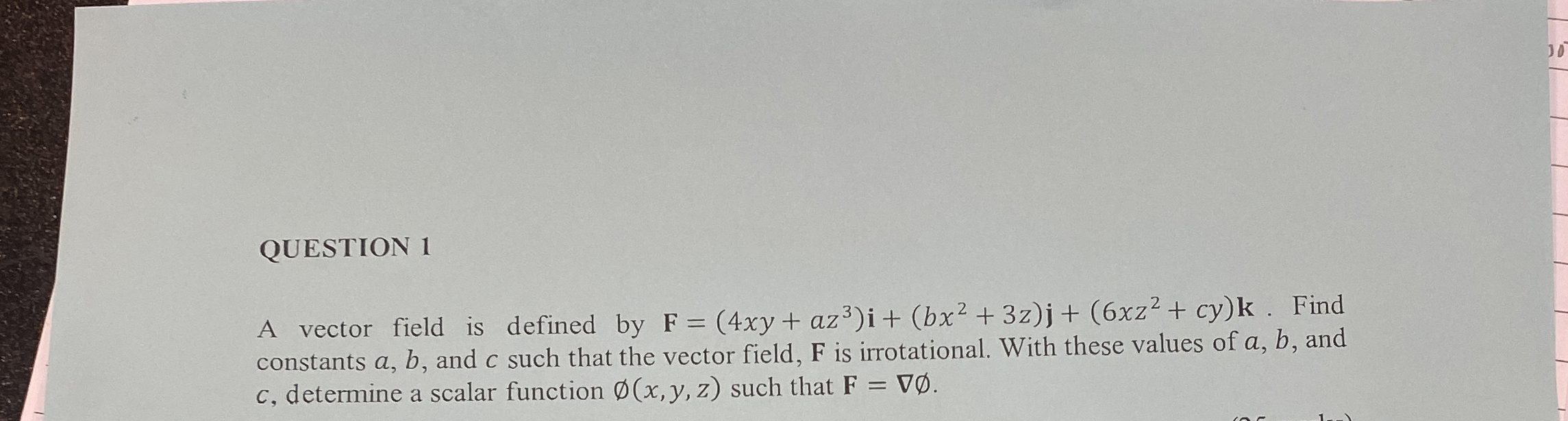 Solved QUESTION 1A vector field is defined by | Chegg.com