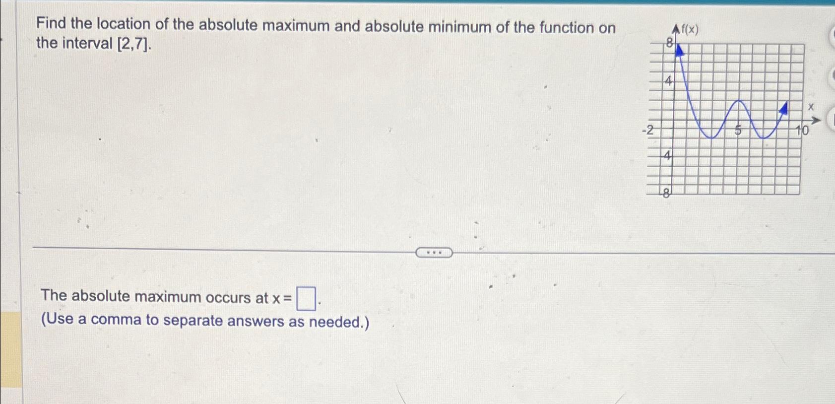 Solved Find the location of the absolute maximum and | Chegg.com