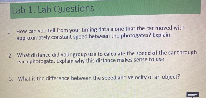 Solved Lab 1: Measuring Speed from Photogate Dat. Run the | Chegg.com