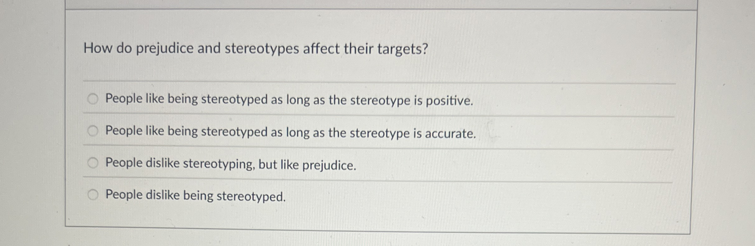 Solved How do prejudice and stereotypes affect their | Chegg.com