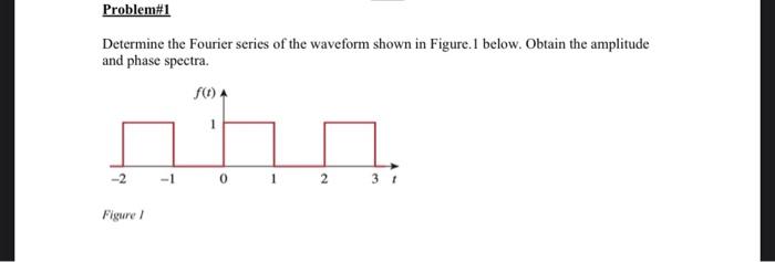 Solved Problem#1 Determine the Fourier series of the | Chegg.com