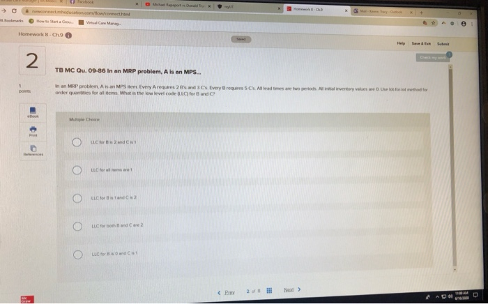Solved newconnecteducation.com/lowonnect Santa Homework 8. | Chegg.com