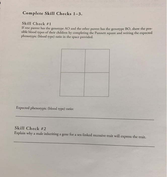 Solved Complete Skill Checks 1-3. Skill Check #1 If one | Chegg.com