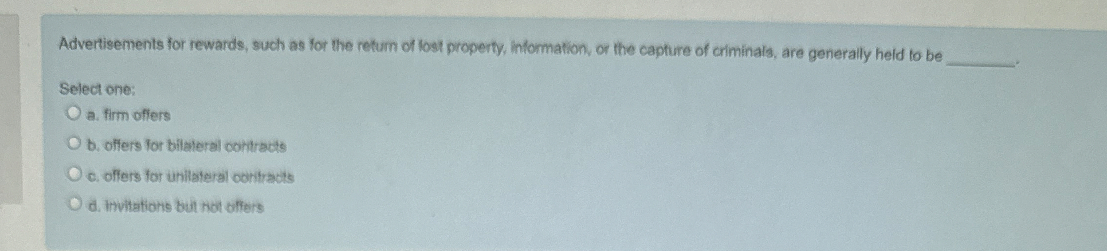Solved Advertisements for rewards, such as for the return of | Chegg.com