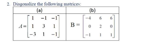 2 Diagonalize The Following Matrices 3362