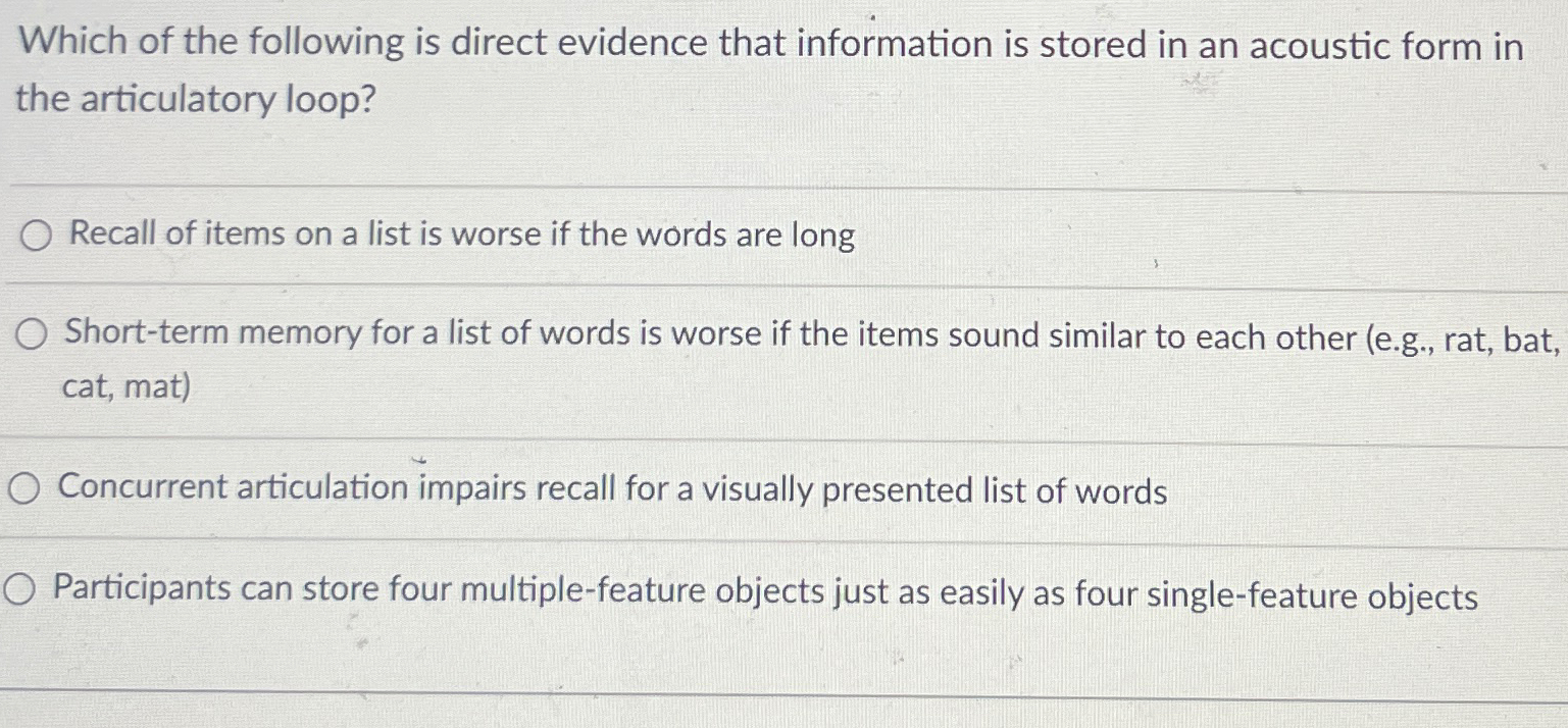 Solved Which of the following is direct evidence that | Chegg.com