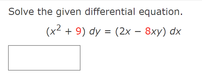 Solved Solve the given differential | Chegg.com