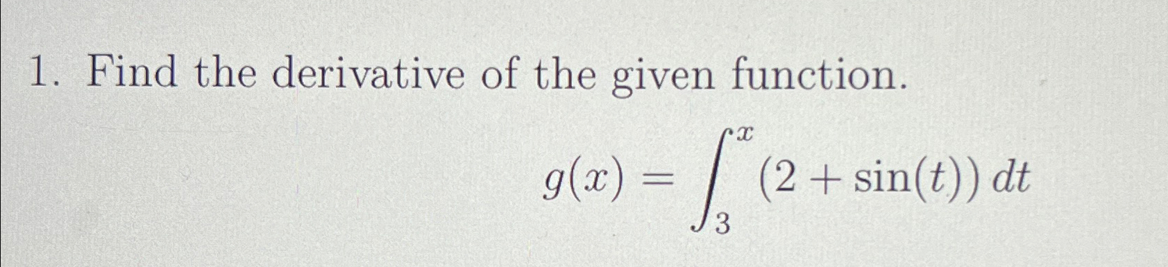 Solved Find the derivative of the given | Chegg.com