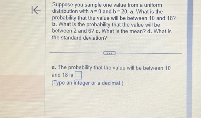 Solved K Suppose you sample one value from a uniform | Chegg.com