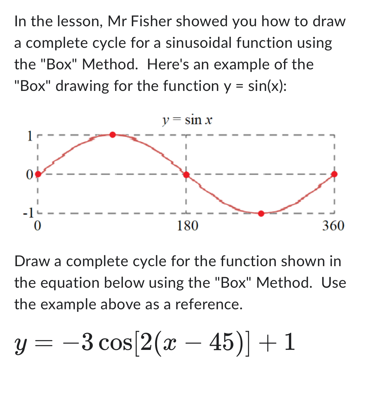 Solved In the lesson, Mr Fisher showed you how to draw a | Chegg.com