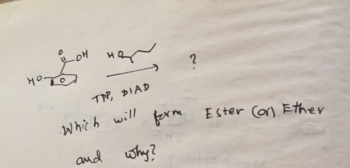 Solved you here ? TPP, DIAD form Ester (or Ether Which will | Chegg.com