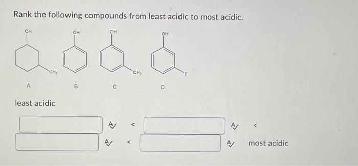 Solved Rank the following compounds from least acidic to | Chegg.com