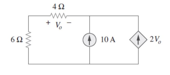 Solved Find Vo in the circuit of the following figure and | Chegg.com