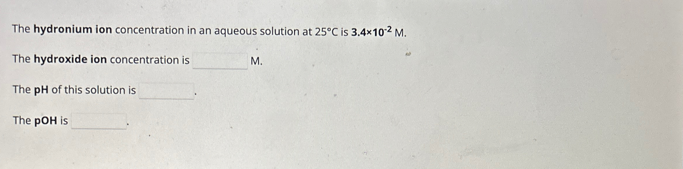 Solved The hydronium ion concentration in an aqueous | Chegg.com