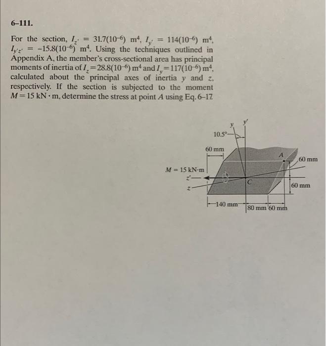 Solved 6-111. For the section, | Chegg.com