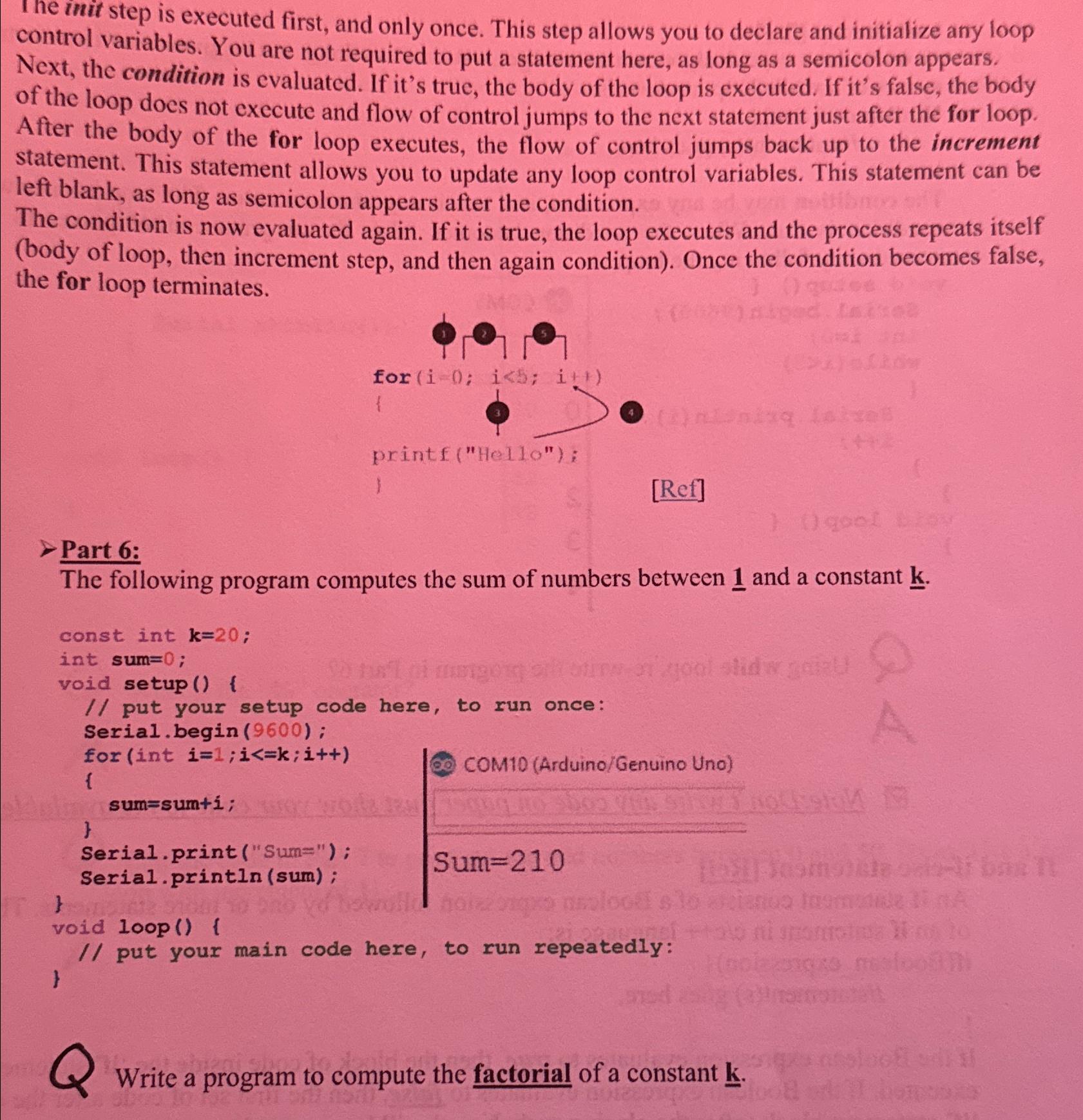 Solved The mit step is executed first, and only once. This | Chegg.com