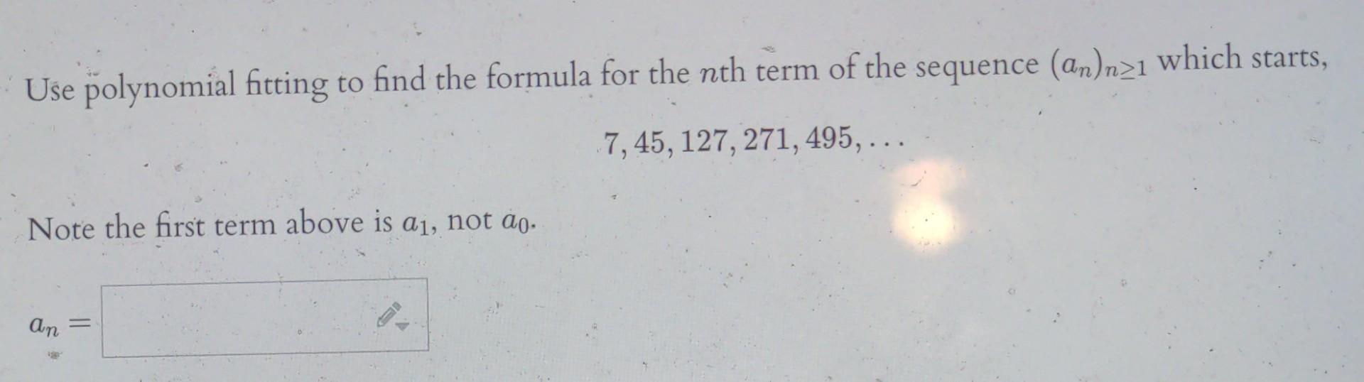 Solved Use polynomial fitting to find the formula for the | Chegg.com
