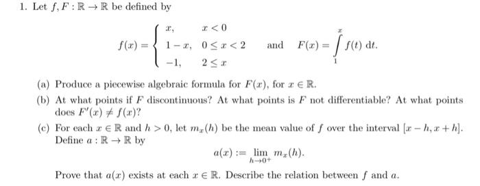 Solved 1 Let S F R → R Be Defined By I