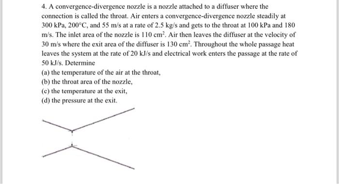 Solved 4. A convergence-divergence nozzle is a nozzle | Chegg.com