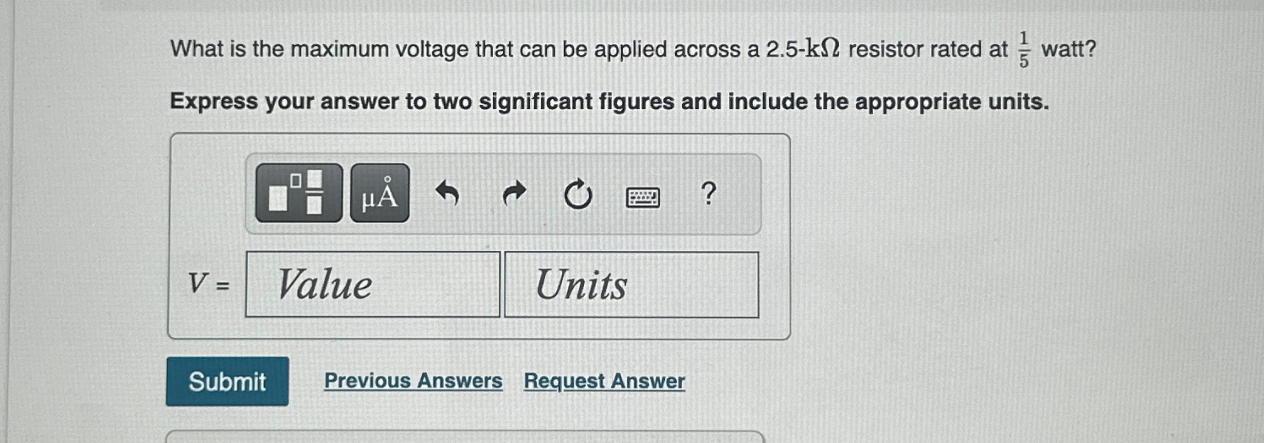 Solved What is the maximum voltage that can be applied | Chegg.com