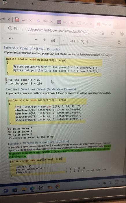 Solved Exercise 1: Power of 2 (Easy - 35 marks) implement a | Chegg.com