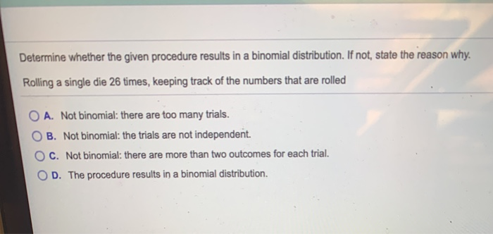 Solved Determine whether the given procedure results in a | Chegg.com