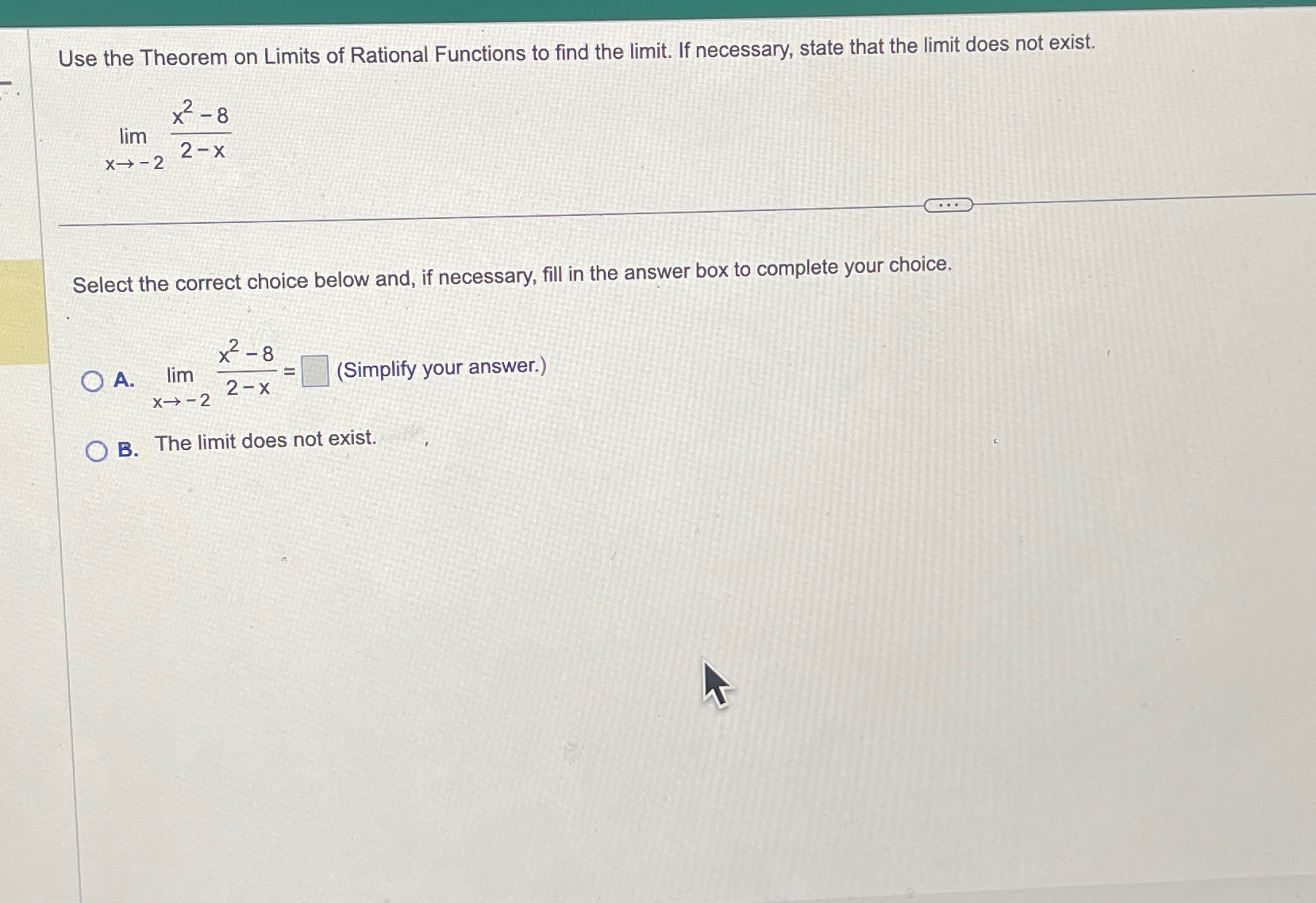 Solved Use the Theorem on Limits of Rational Functions to | Chegg.com