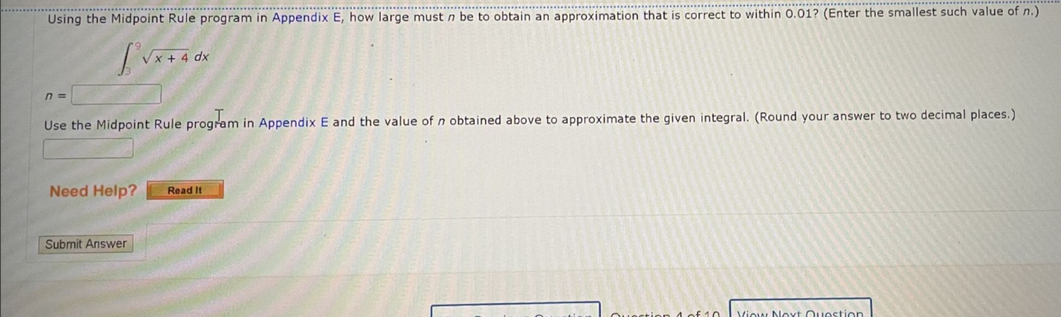Solved Using the Midpoint Rule program in Appendix E, ﻿how | Chegg.com
