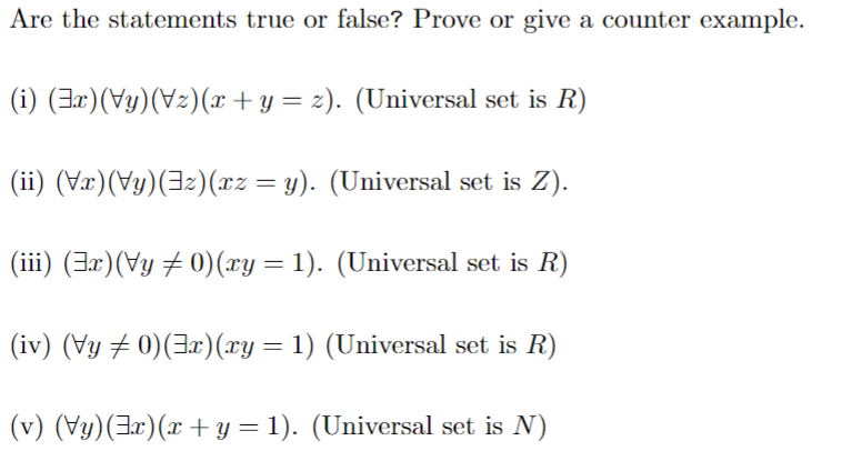 Solved Are the statements true or false? Prove or give a | Chegg.com