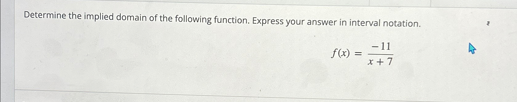 Solved Determine the implied domain of the following | Chegg.com