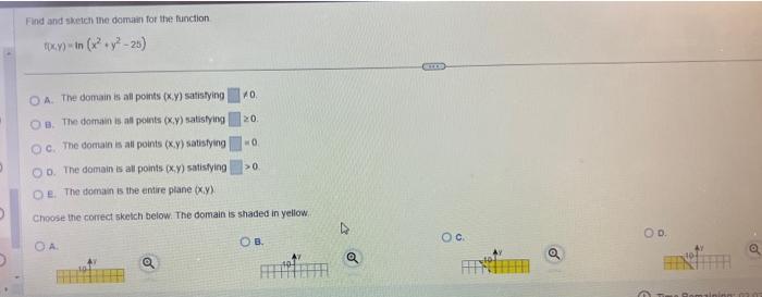 Solved Find and sketen the domain for the function | Chegg.com