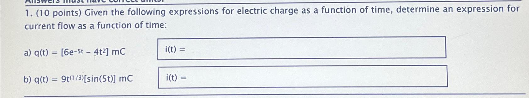 Solved (10 ﻿points) ﻿Given the following expressions for | Chegg.com