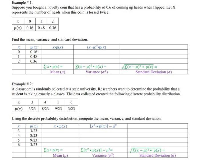 Solved Example #1: Suppose you bought a novelty coin that | Chegg.com
