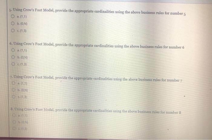 Solved ech Support sing Crow's Foot Model, provide all | Chegg.com