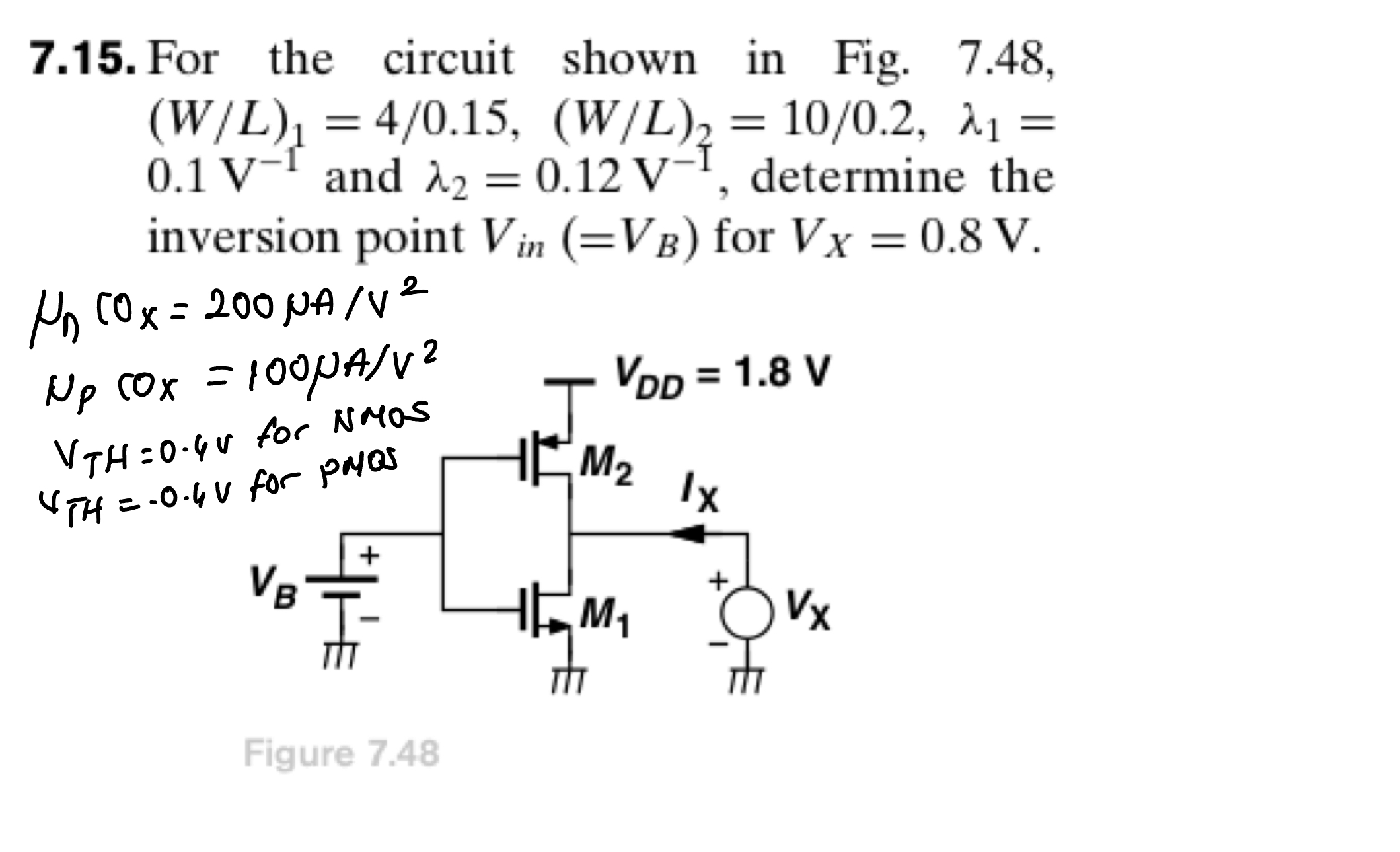 Solved 7.15. ﻿For the circuit shown in Fig. | Chegg.com