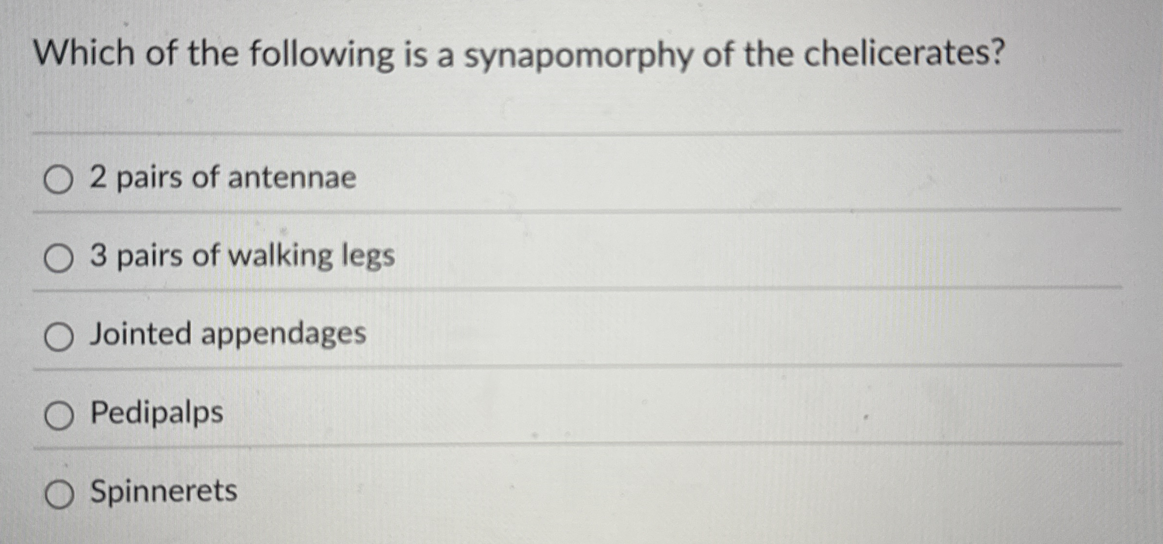 Solved Which of the following is a synapomorphy of the | Chegg.com