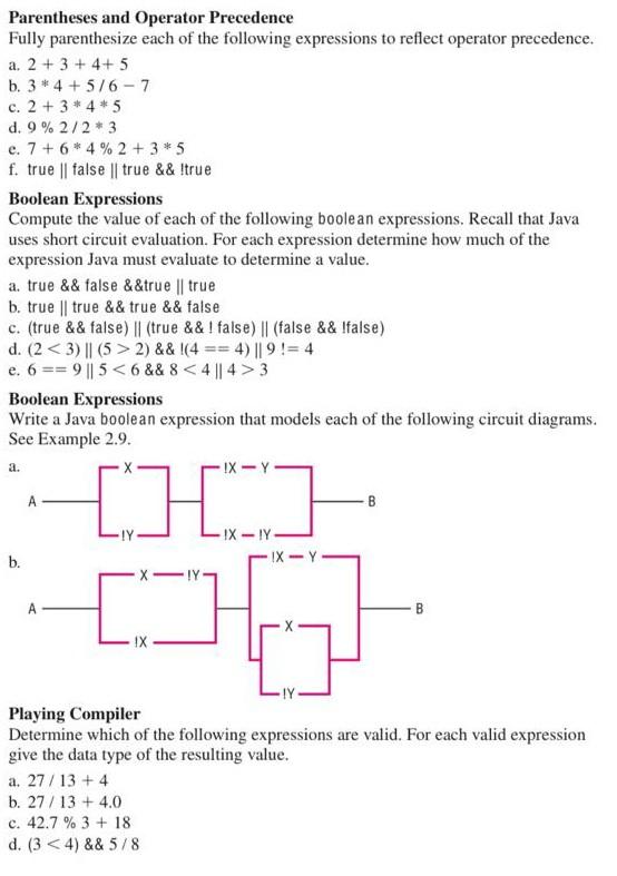 Solved Parentheses and Operator Precedence Fully | Chegg.com
