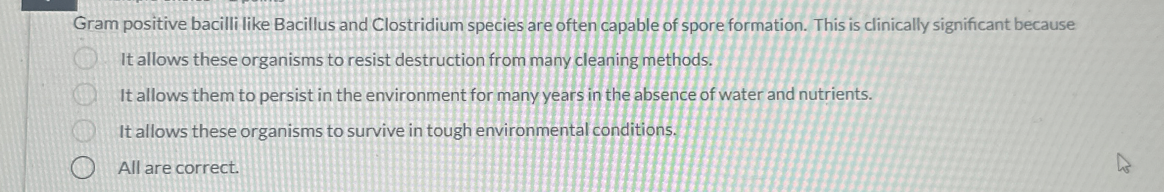 Solved Gram positive bacilli like Bacillus and Clostridium | Chegg.com