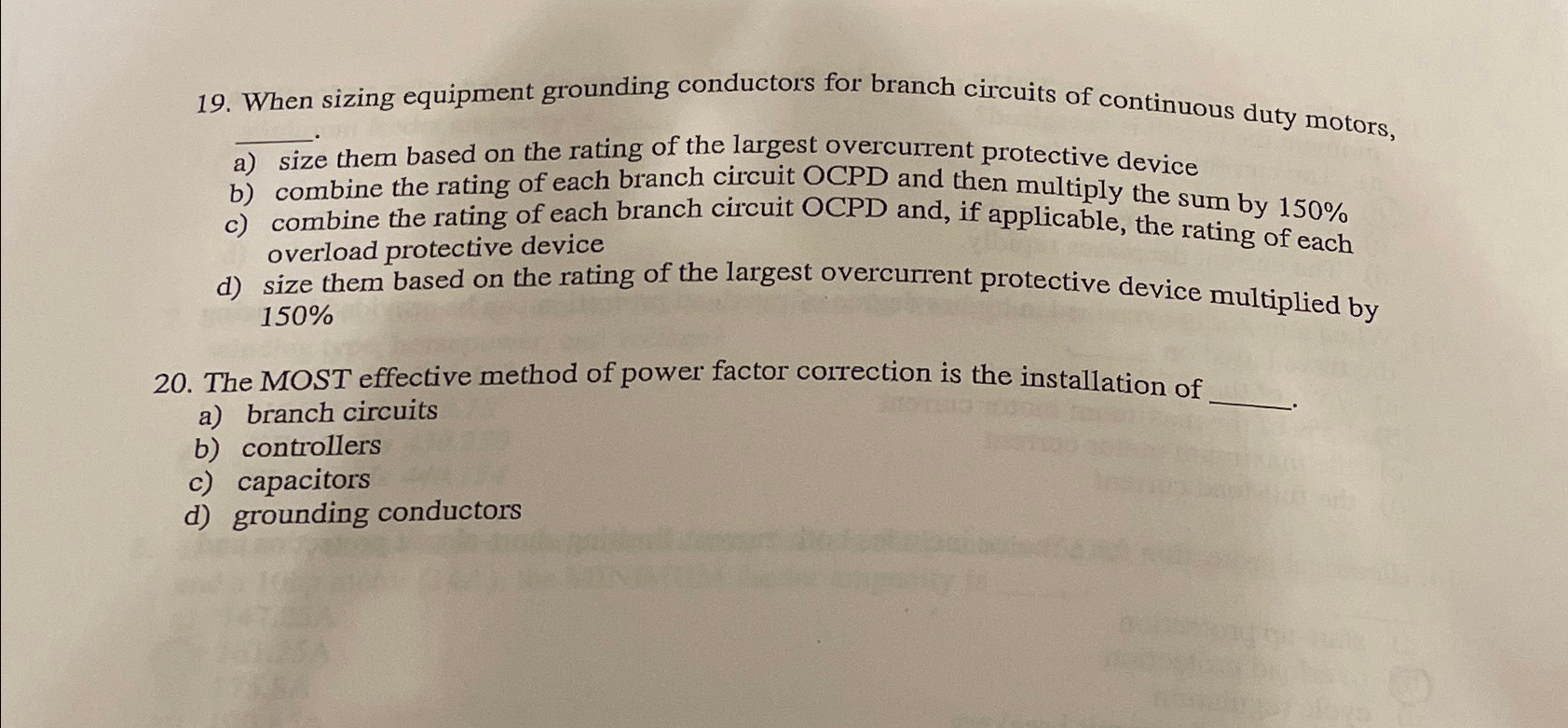 Solved When sizing equipment grounding conductors for branch | Chegg.com