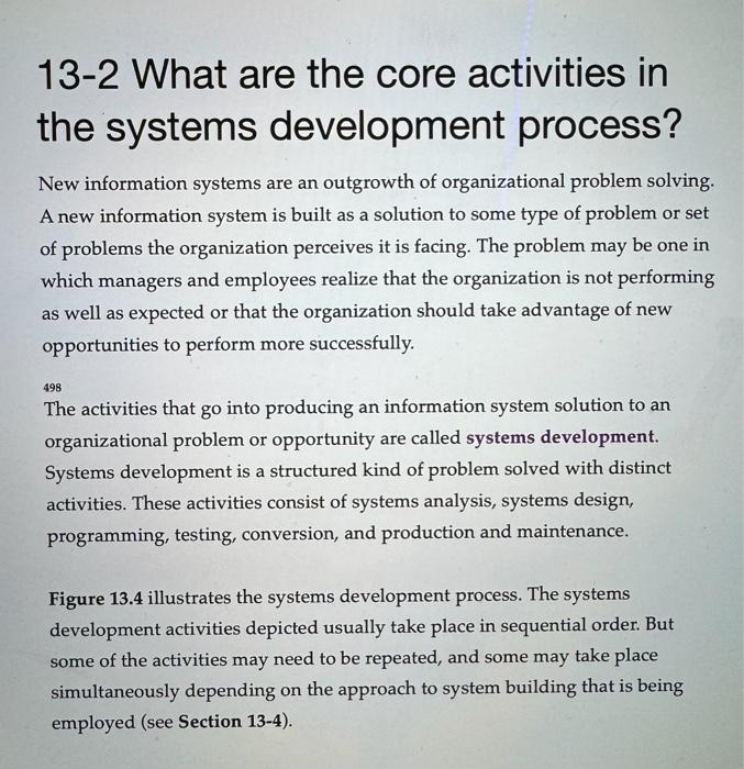 Solved New information systems are an outgrowth of | Chegg.com