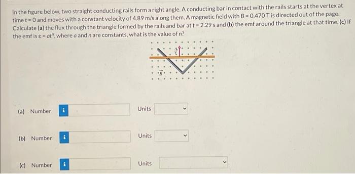 Solved In the figure below, two straight conducting rails | Chegg.com