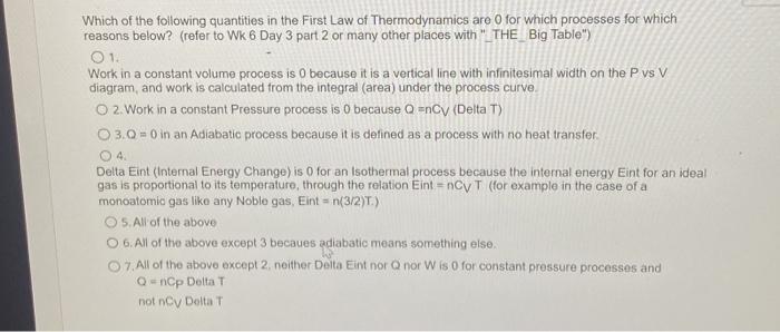 Solved For an isothermal process how does one calculate the | Chegg.com