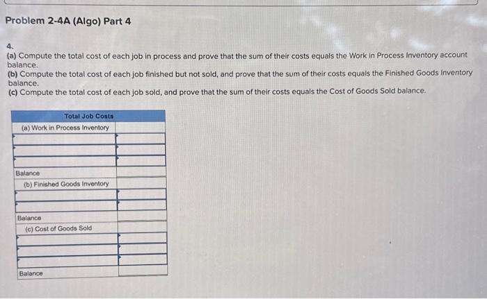 Solved Required information Problem 2-4A (Algo) Preparing | Chegg.com