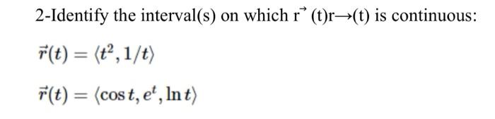 Solved 2-Identify the interval(s) on which r* (t)r—(t) is | Chegg.com