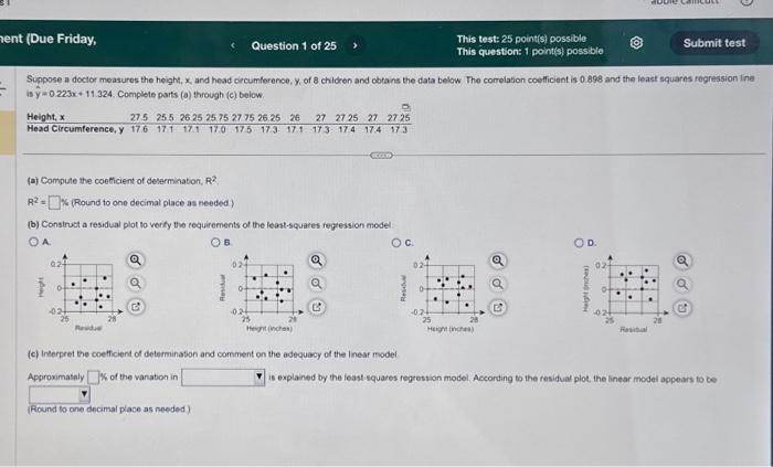 Solved (a) Compute the coefficient of determination, R2. R2= | Chegg.com