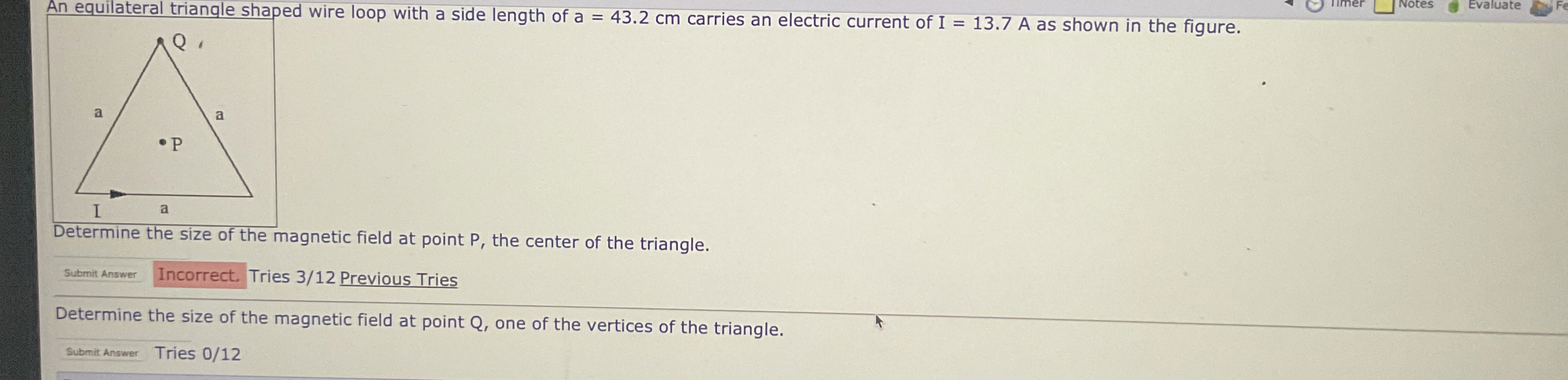 Solved An equilateral trianqle shaded wire loop with a side | Chegg.com
