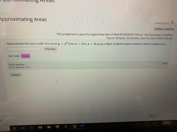 Solved Approximating Areas Redeem LatePass This assignment | Chegg.com