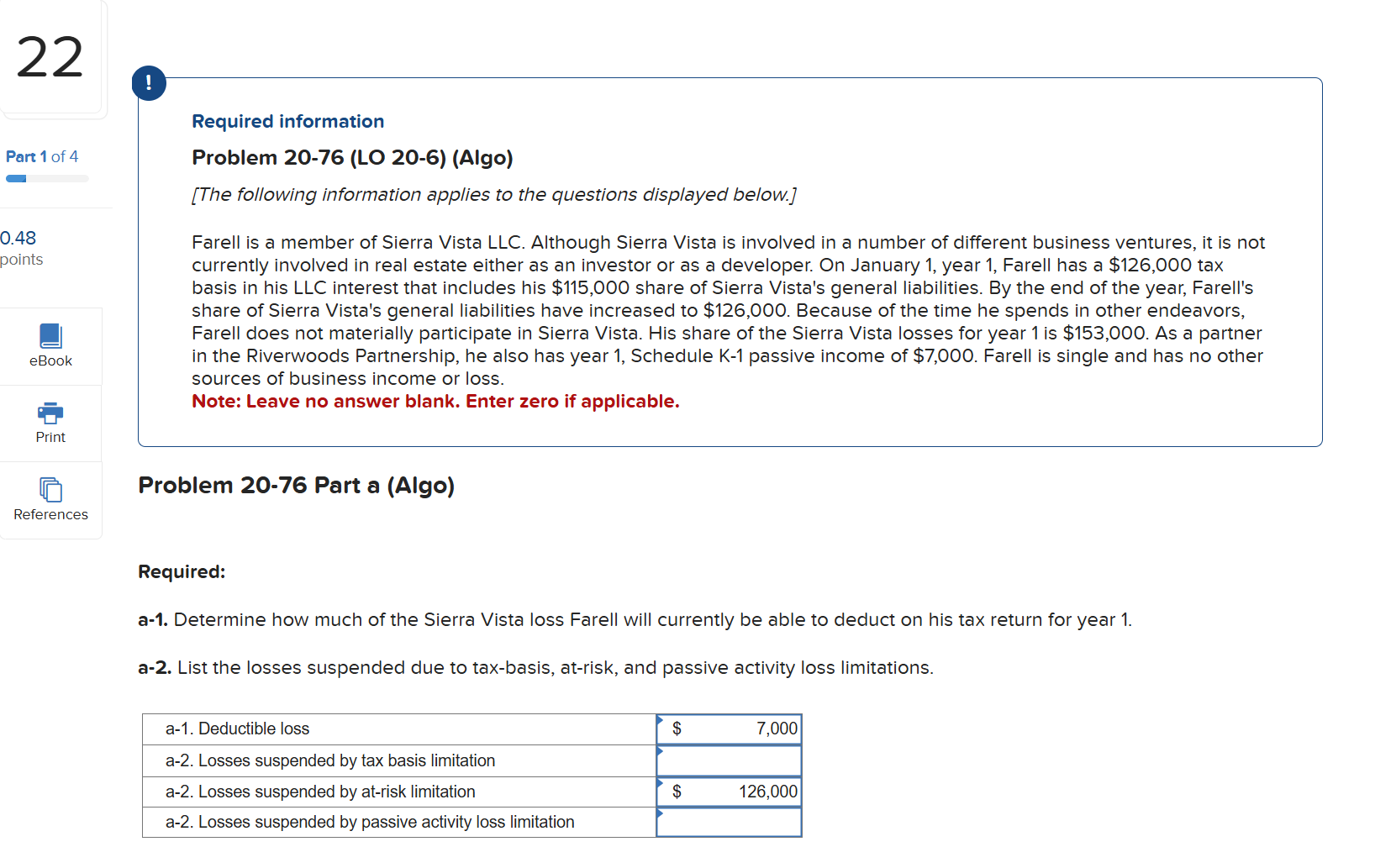 Solved Problem 20-76 ﻿Part b (Algo)Assume Farell's | Chegg.com